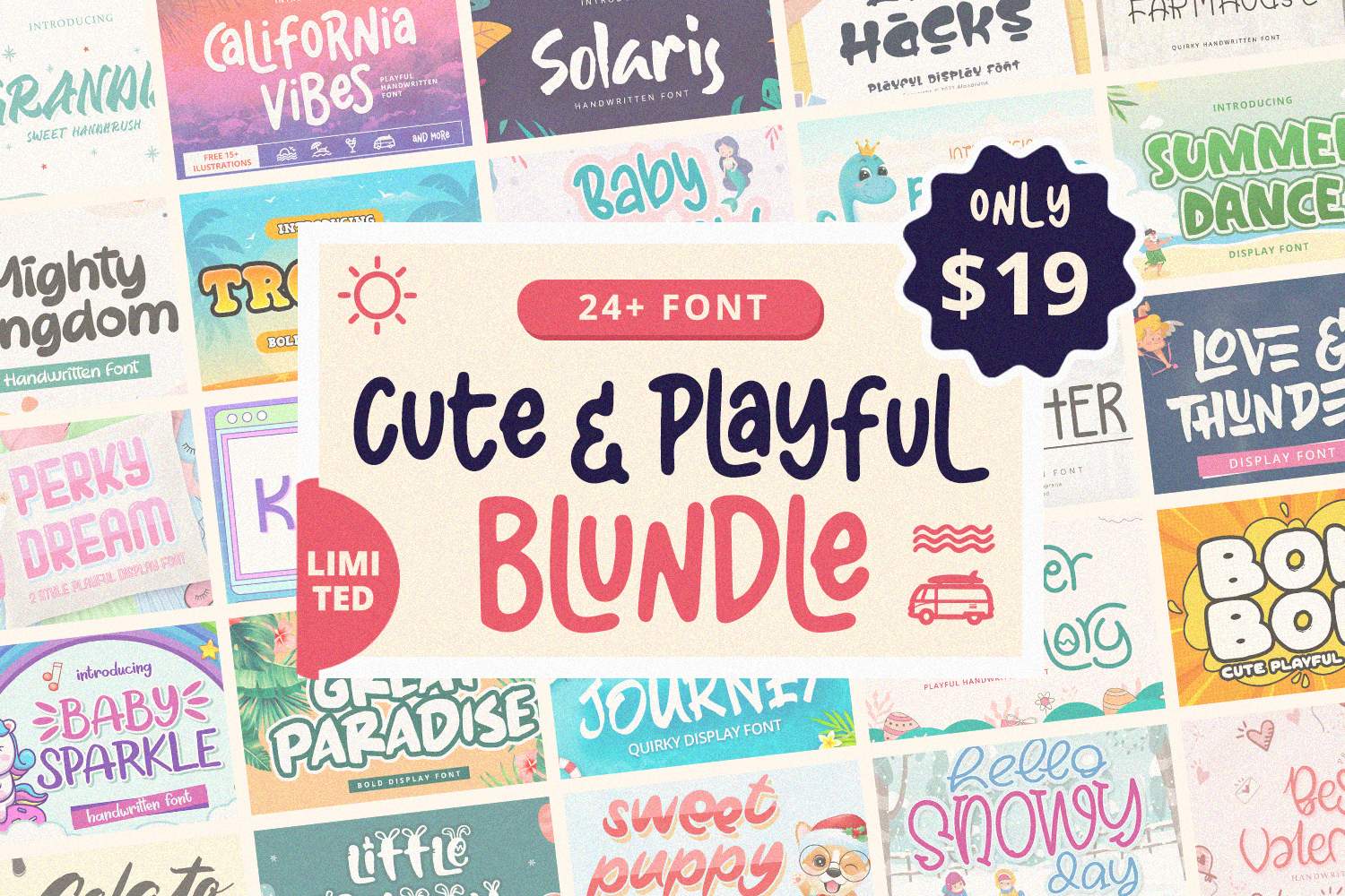 Cute & Playful Font Bundle - Alpaprana Studio