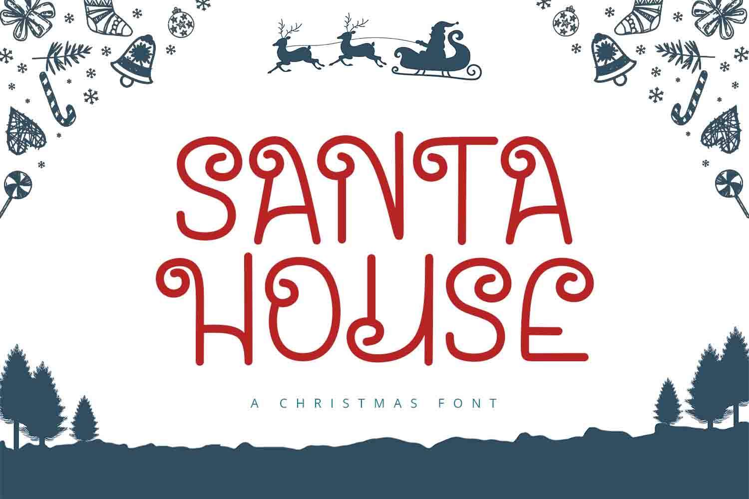 Santa House - Christmas Font - Alpaprana Studio