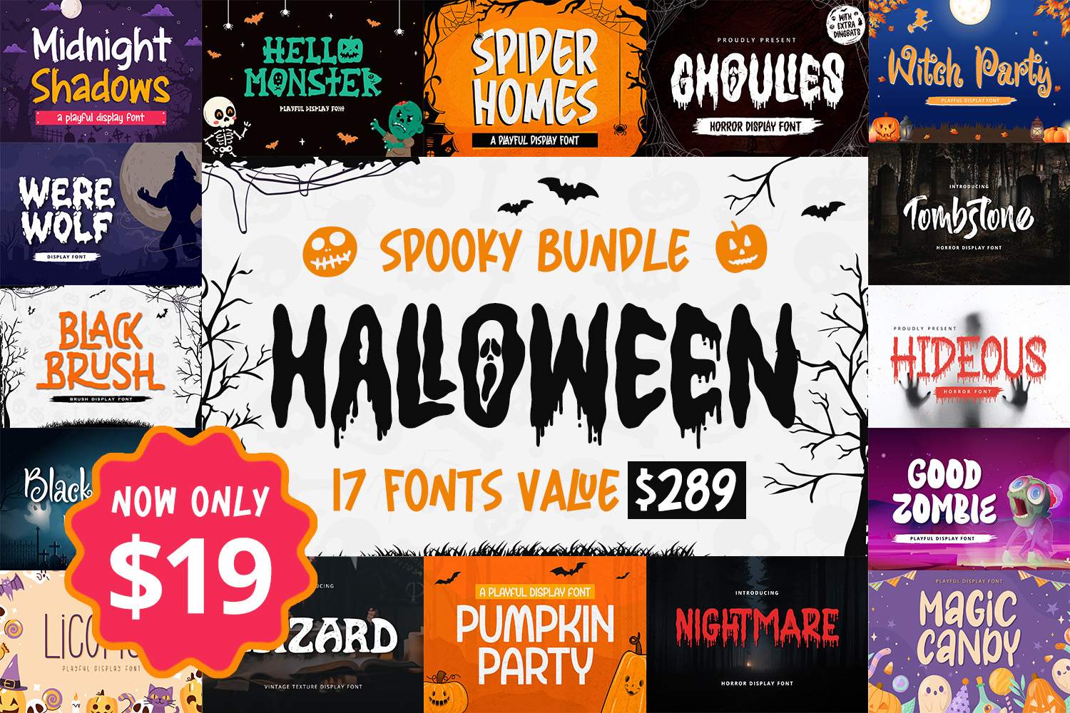 Spooky Bundle | 17 Halloween Fonts - Alpaprana Studio