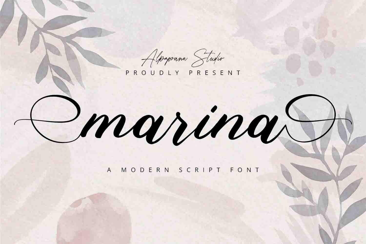 Marina - Modern Script Font - Alpaprana Studio