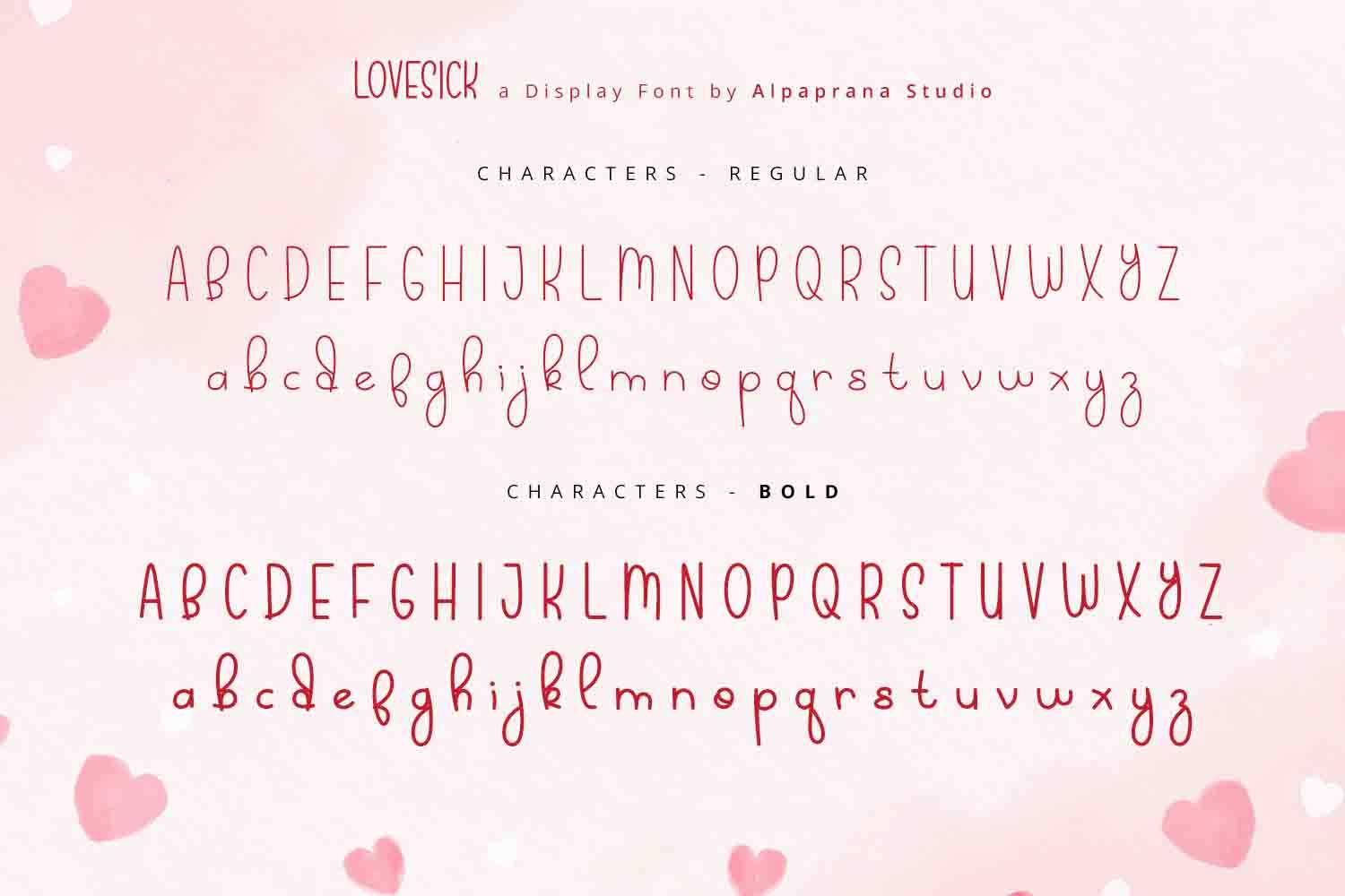 Lovesick - Display Font - Alpaprana Studio