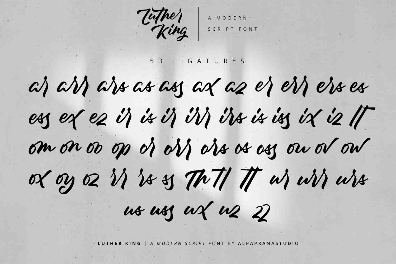 Luther King - Modern Script Font - Alpaprana Studio