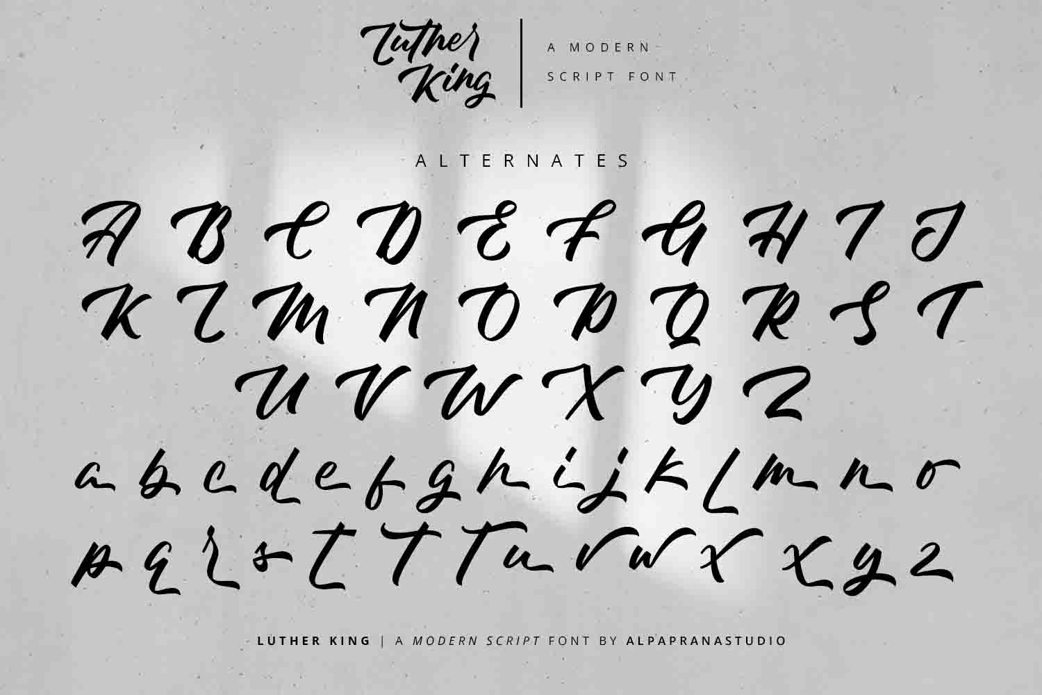 Luther King - Modern Script Font - Alpaprana Studio