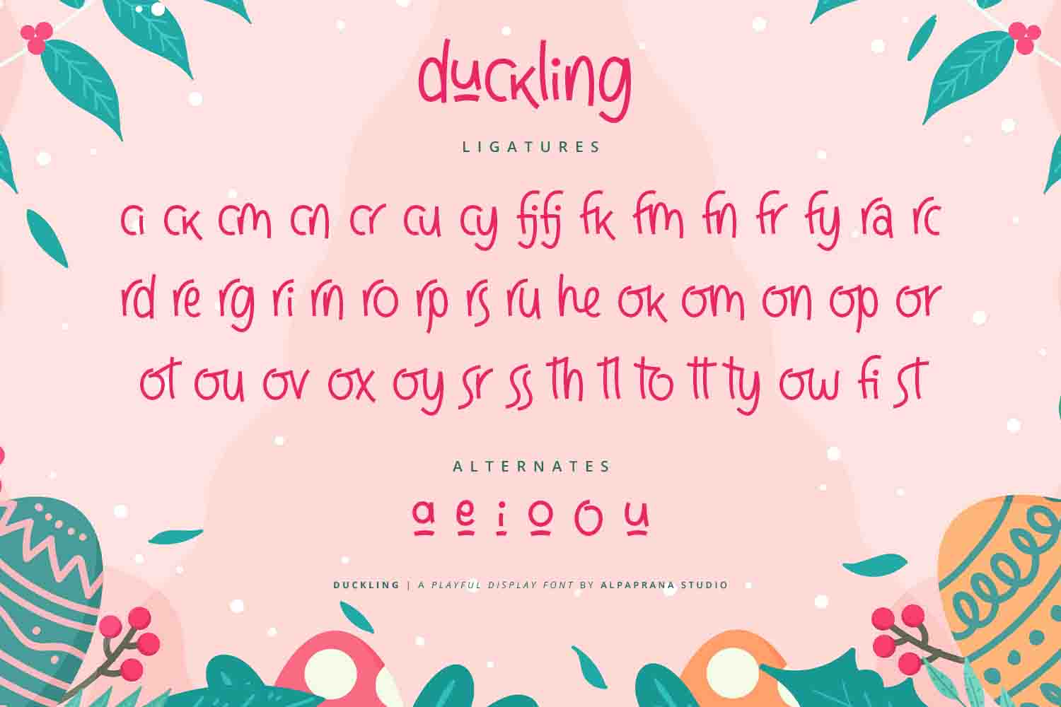 Duckling - Playful Display Font - Alpaprana Studio