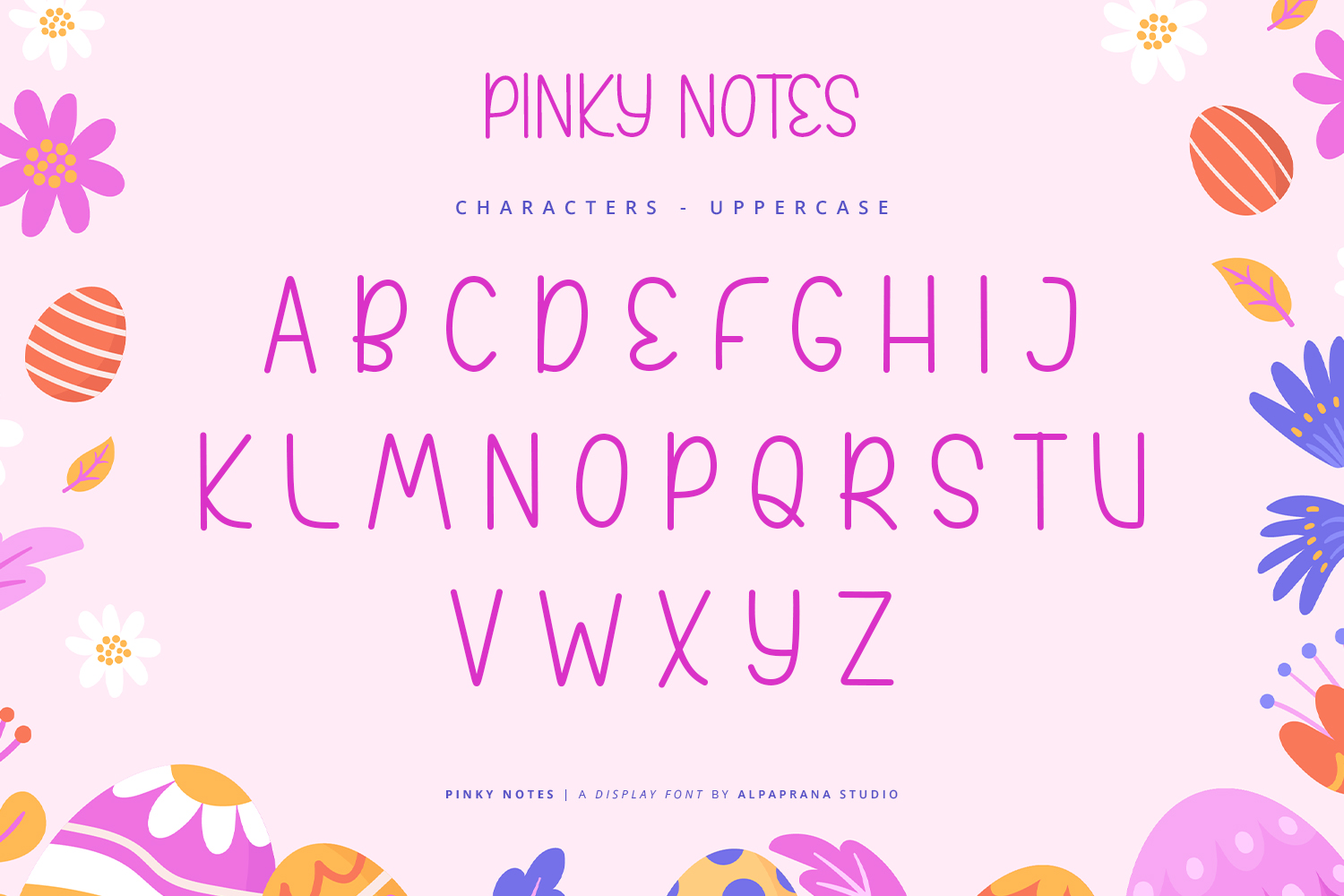 Pinky Notes - Display Font - Alpaprana Studio