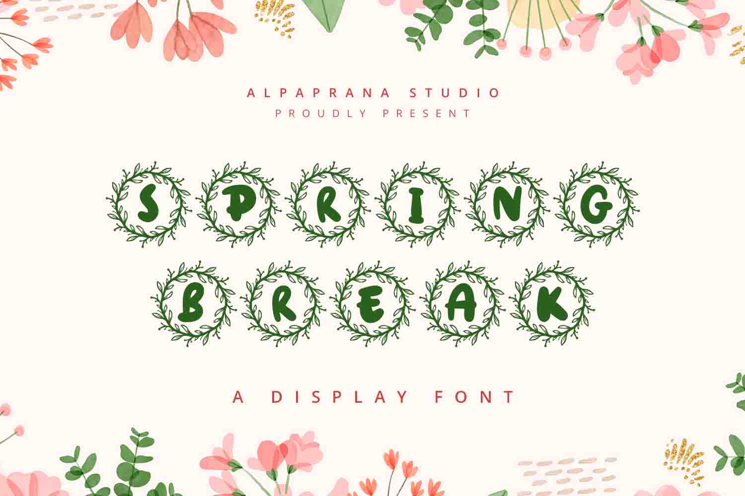 Spring Break - Decorative Display Font - Alpaprana Studio