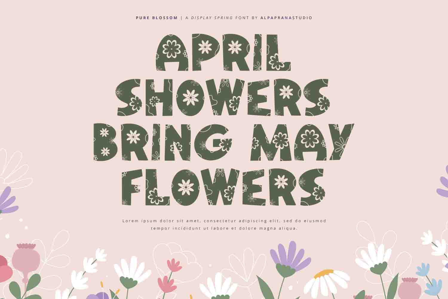 Pure Blossom - Decorative Display Font - Alpaprana Studio