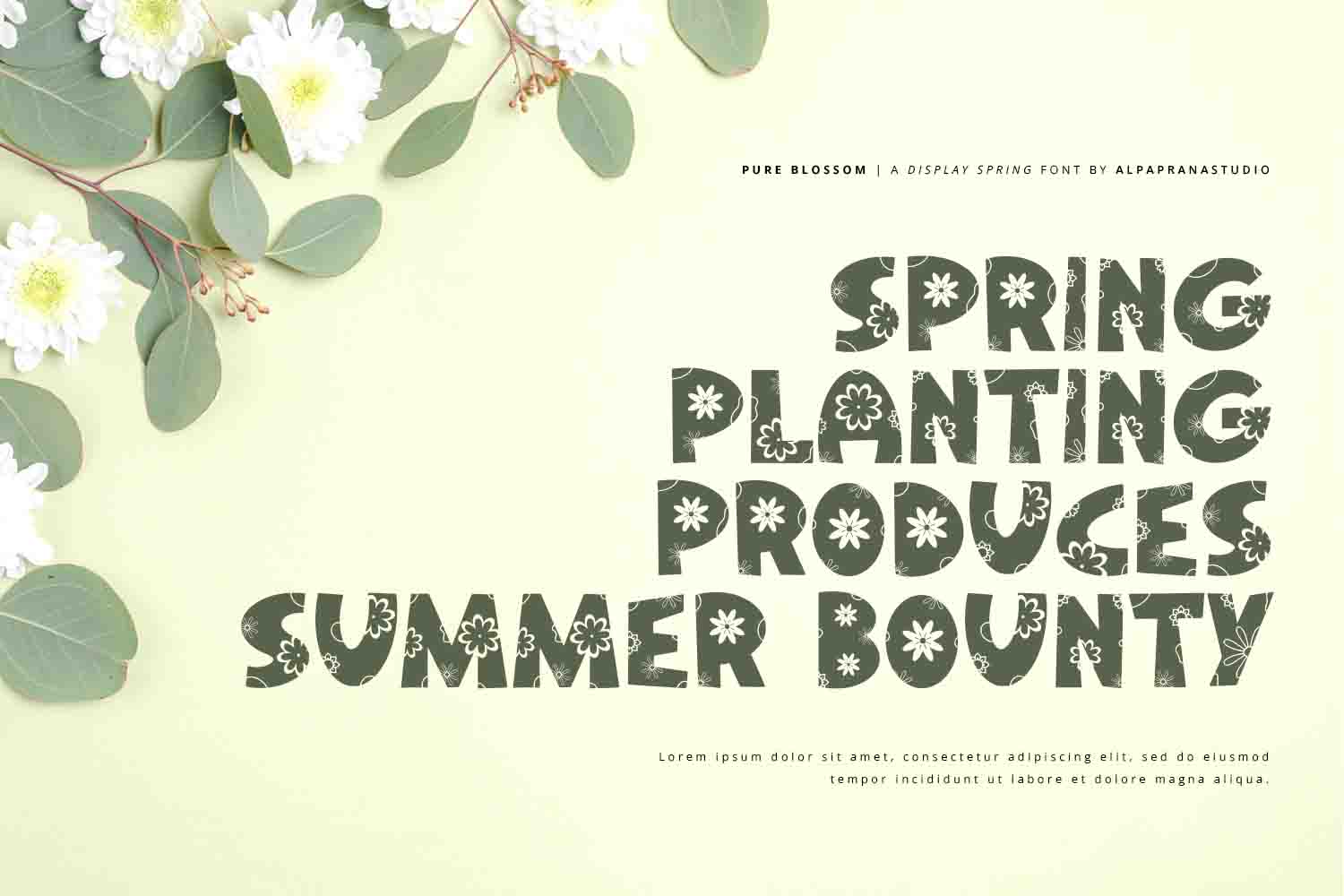 Pure Blossom - Decorative Display Font - Alpaprana Studio