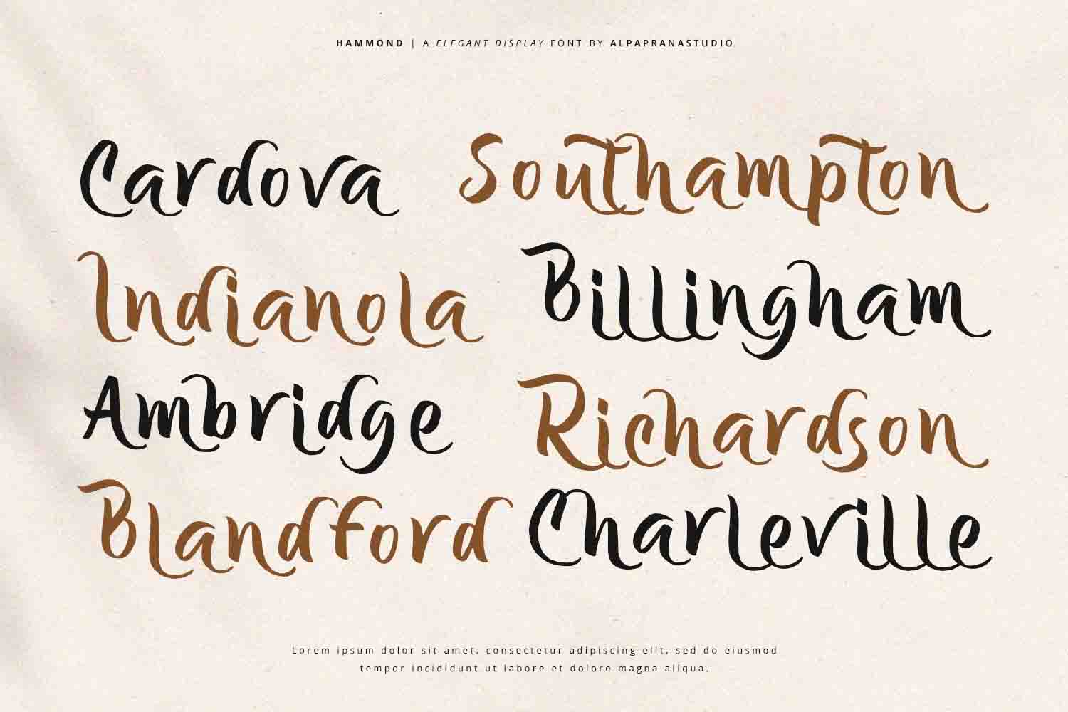 Hammond - Elegant Display Font - Alpaprana Studio