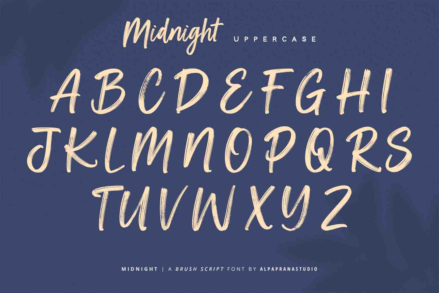Midnight - Brush Script Font - Alpaprana Studio