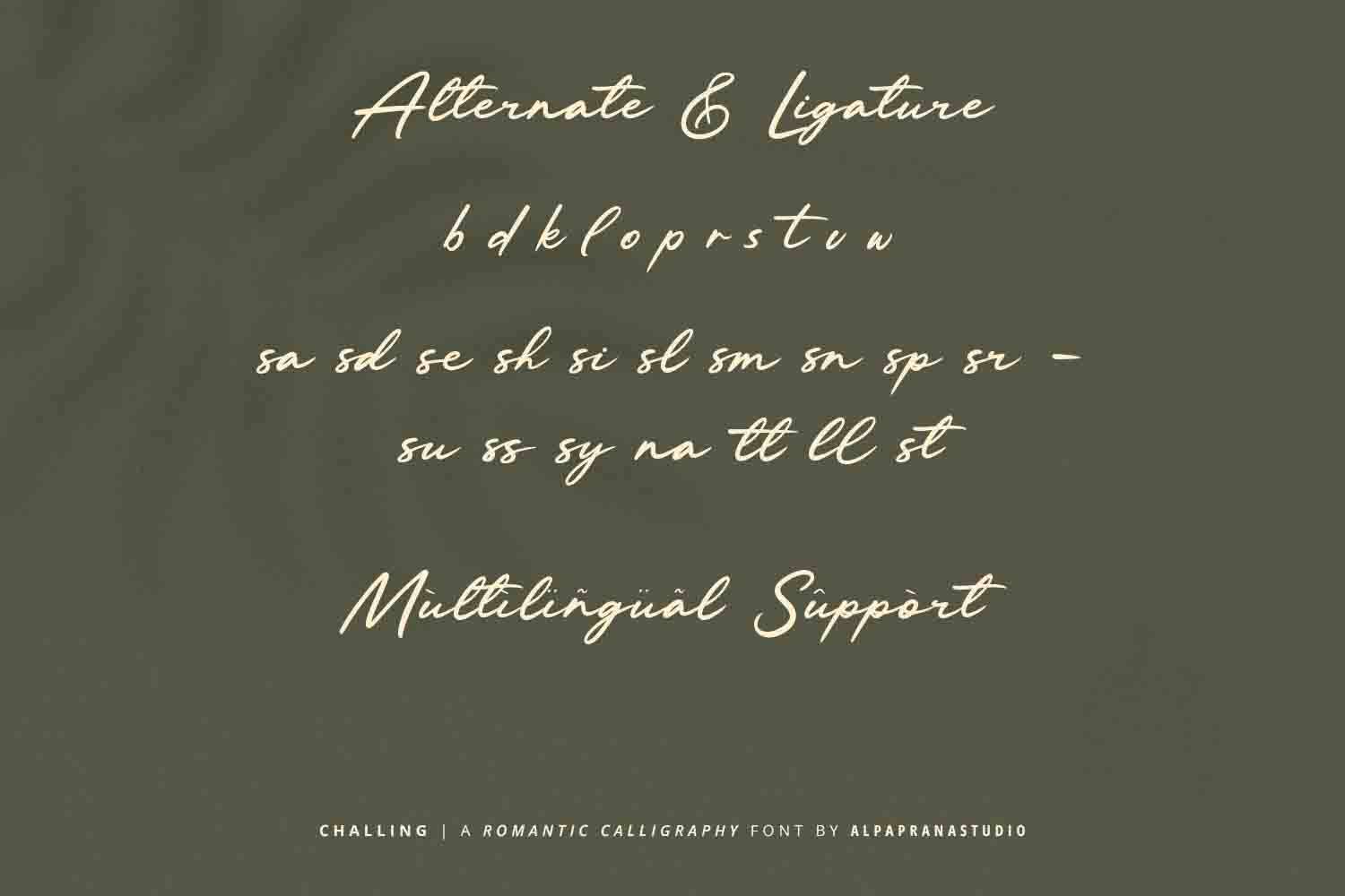 Challing - Romantic Calligraphy Font - Alpaprana Studio