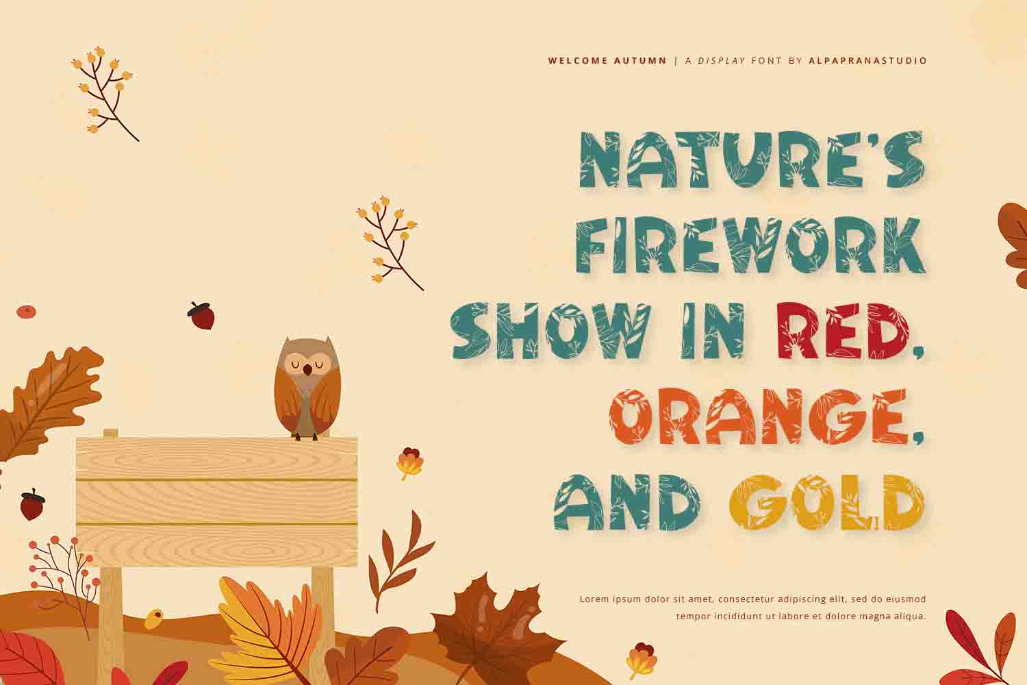 Welcome Autumn - Display Font - Alpaprana Studio