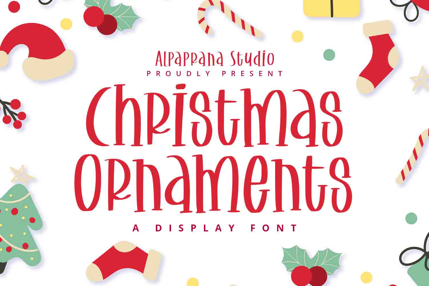 Christmas Ornaments - Display Font - Alpaprana Studio