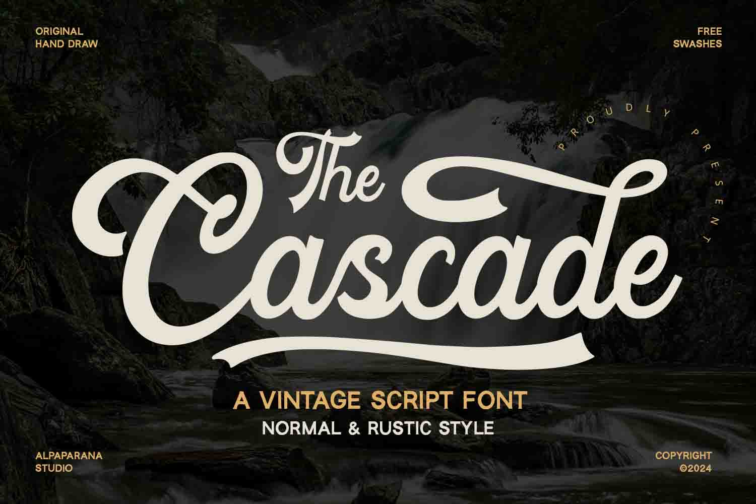 Cascade - Vintage Script - Alpaprana Studio