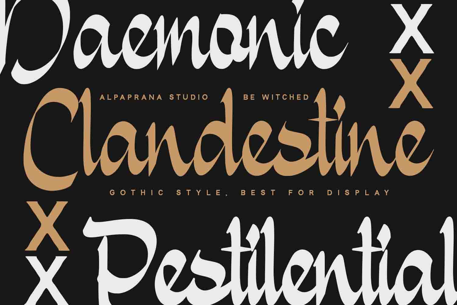 Bewitched - Gothic Script Font - Alpaprana Studio