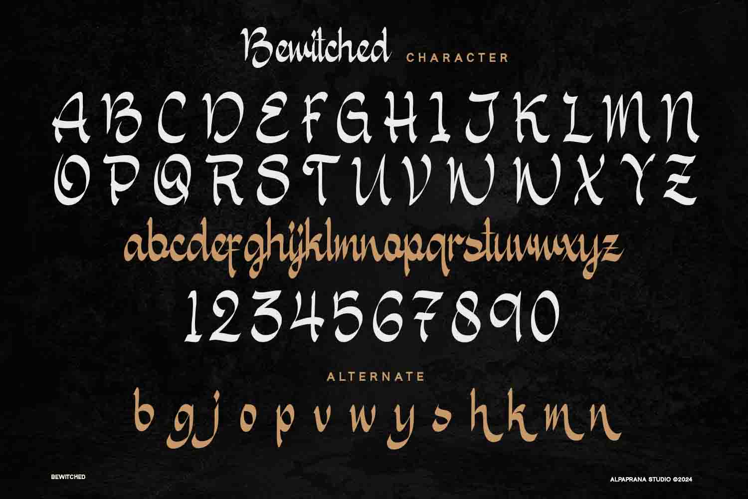 Bewitched - Gothic Script Font - Alpaprana Studio