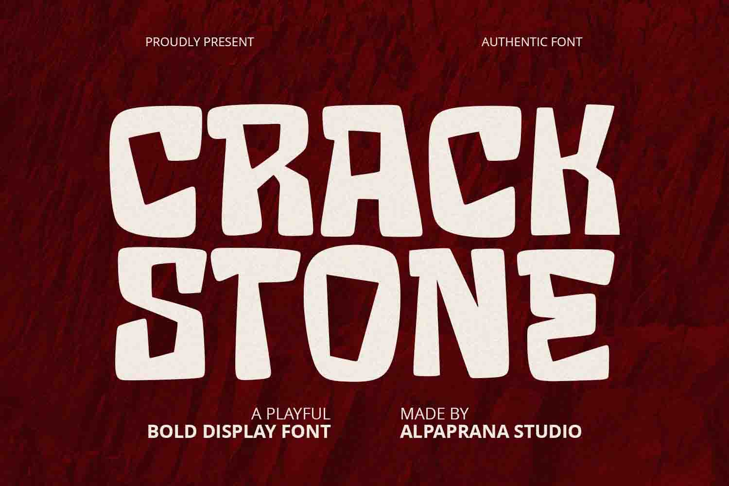 Crack Stone - Display Font - Alpaprana Studio